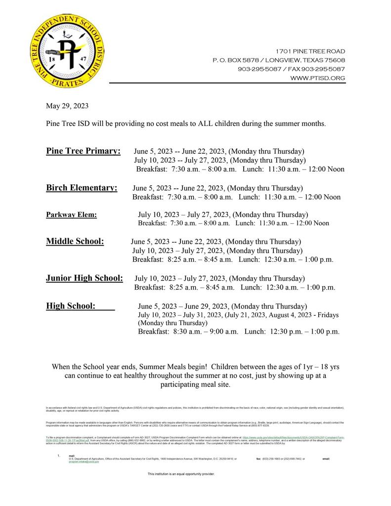 Live Feed | Pine Tree ISD